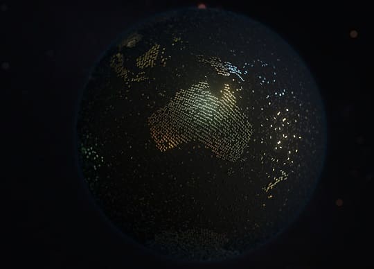 Australia,Continent,Made,Of,Gold,Numbers,On,The,Earth,Globe. - SPACE ...